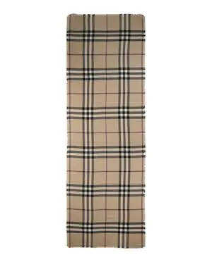 Burberry Large Check Gauze Scarf - Sand Lichen