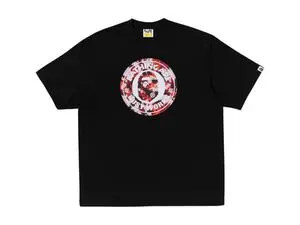 A BATHING APE Map Camo Busy Works Relaxed Fit Tee Shirt - Black
