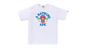 A BATHING APE Colors Milo College Summer Tee Shirt - White