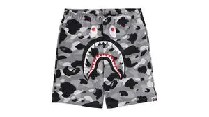 A BATHING APE 1st Camo Shark Sweat Shorts - Grey
