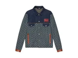 Gucci Gg Monogram Eco Washed Organic Denim Jacket