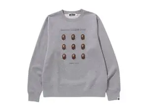 A BATHING APE Dot Com Crewneck Sweatshirt - Gray