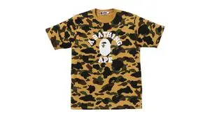 A BATHING APE 1st Camo College Tee Shirt Tee Shirt - Yellow