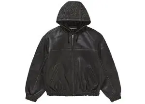 Supreme Studded Hooded Leather Jacket