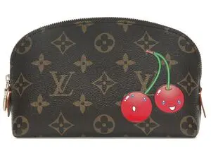 LOUIS VUITTON X Takashi Murakami Cherry Cosmetic Pouch Pm - Brown Monogram