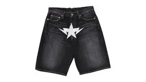 A BATHING APE Twin Sta Relaxed Fit Denim Shorts