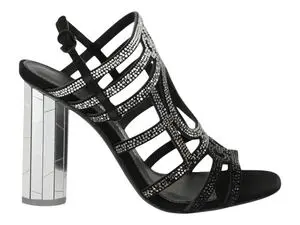 FERRAGAMO Florenza Crystal-embellished Slingback Heel Sandals - Black