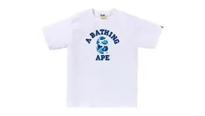 A BATHING APE Abc Camo College Tee Shirt - White/blue