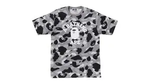 A BATHING APE 1st Camo College Tee Shirt Tee Shirt - Gray