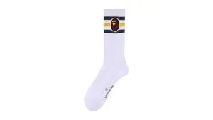 A BATHING APE Ape Head Crew Socks - White