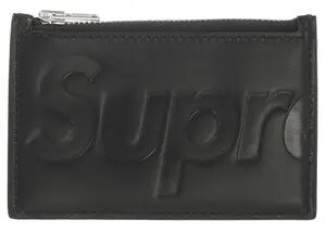 Supreme Leather Zip Card Holder - Black