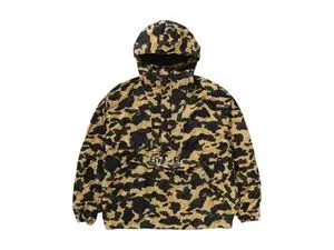 A BATHING APE Crinkle Effect 1st Camo Half Zip Hoodie Jacket