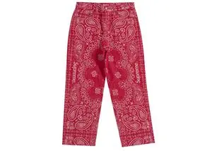 Supreme Bandana Jacquard Baggy Jean - Red