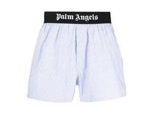 Palm Angels Classic Logo Striped Boxer - Light Blue