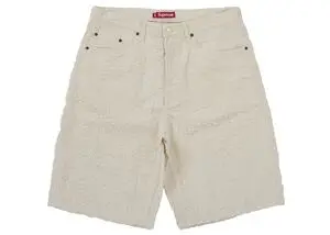 Supreme Frayed Croc Baggy Denim Short - Natural