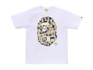 BAPE A Bathing Ape 32nd Anniversary 1st Camo Big Ape Head Tee Shirt White/yellow