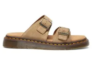 Dr. Martens Josef Suede Slide Sandals - Savannah Tan