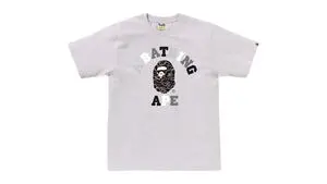 A BATHING APE Neon Camo College Tee Shirt Gray