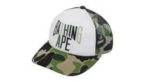 A BATHING APE Abc Camo Nyc Logo Mesh Cap - Green
