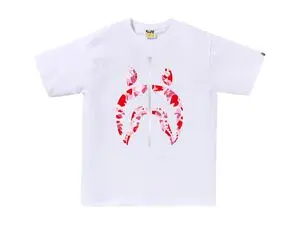 BAPE Abc Camo Shark Tee Shirt - White/pink