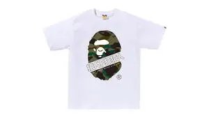 A BATHING APE 1st Camo Kanji Tee Shirt - White/green