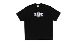 A BATHING APE Graffiti Logo Relaxed Fit Tee Shirt - Black