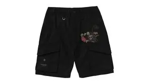 A BATHING APE Cross Stitched Army Shorts - Black