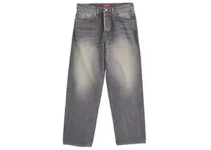 Supreme Distressed Loose Fit Selvedge Jean Ss25 - Washed Grey