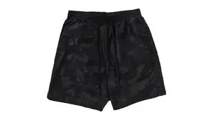 A BATHING APE Solid Camo Bathing Ape Logo Shorts - Black