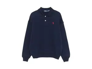 Polo Ralph Lauren Collared Fleece Pullover - Pullover Navy Blue