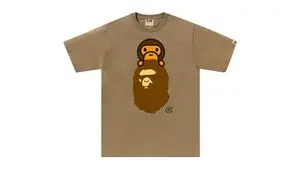 A BATHING APE Milo On Ape Head Tee Shirt - Beige
