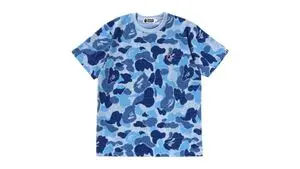 A BATHING APE Abc Camo Pile Jacquard One Point Tee Shirt Blue