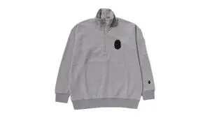A BATHING APE Half Zip Pullover Sweatshirt - Gray