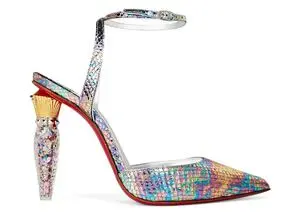 CHRISTIAN LOUBOUTIN Jen 100 Metal Snake Heels