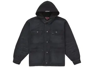 Supreme Hooded Chore Coat - Black