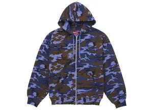 Supreme Small Box Zip Up Hooded Sweatshirt - Blue Camo