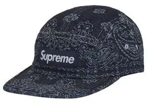 Supreme Bandana Jacquard Denim Camp Cap - Indigo