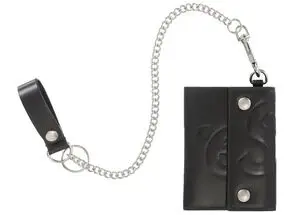 Supreme Leather Chain Wallet - Black