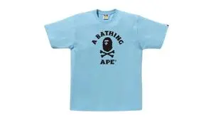 A BATHING APE Ape Crossbone College Tee Shirt - Sax