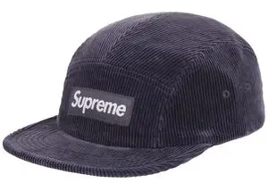 Supreme Corduroy Camp Cap - Navy Blue