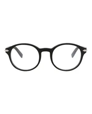 Dior Round Frame Acetate Optical Frames - Black Black Transparent (dm50009i/51/001)