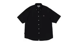 A BATHING APE One Point Oxford Short Sleeve Shirt - Black