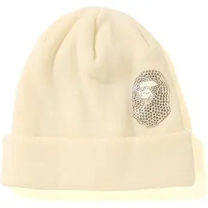 A BATHING APE Ape Head Knit Cap - White