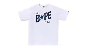 A BATHING APE Camo Sta Logo Tee Shirt Tee Shirt - White