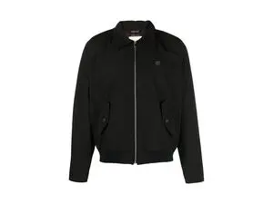 Maison Kitsuné Technical Cotton Gabardine Harrington Jacket - Black