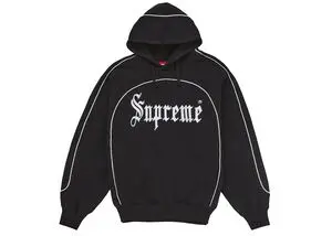Supreme Curve Piping Hooded Sweatshirt - Black