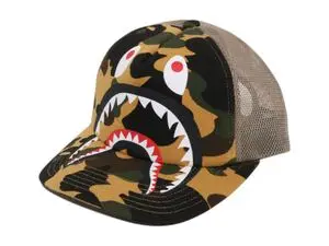 A BATHING APE 1st Camo Shark Mesh Cap - Yellow