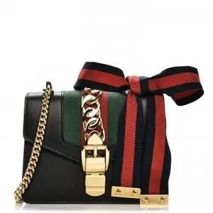 Gucci Sylvie Mini Shoulder Bag With Gg Web Stripe - Multicolor
