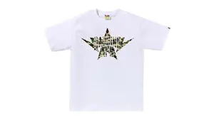 A BATHING APE 1st Camo Twin Sta Nyc Tee Shirt Tee Shirt - White/yellow