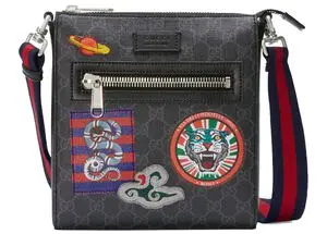 Gucci Night Courrier Gg Supreme Messenger Bag - Black/grey